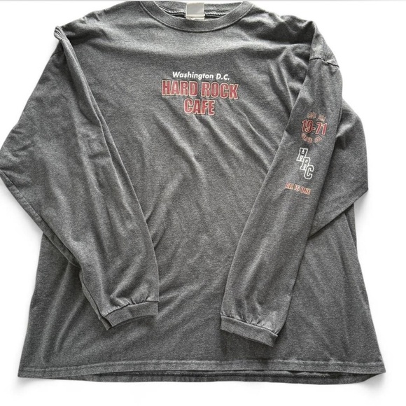 Hard Rock Cafe | Shirts | Hard Rock Cafe Charcoal Long Sleeve Tee ...